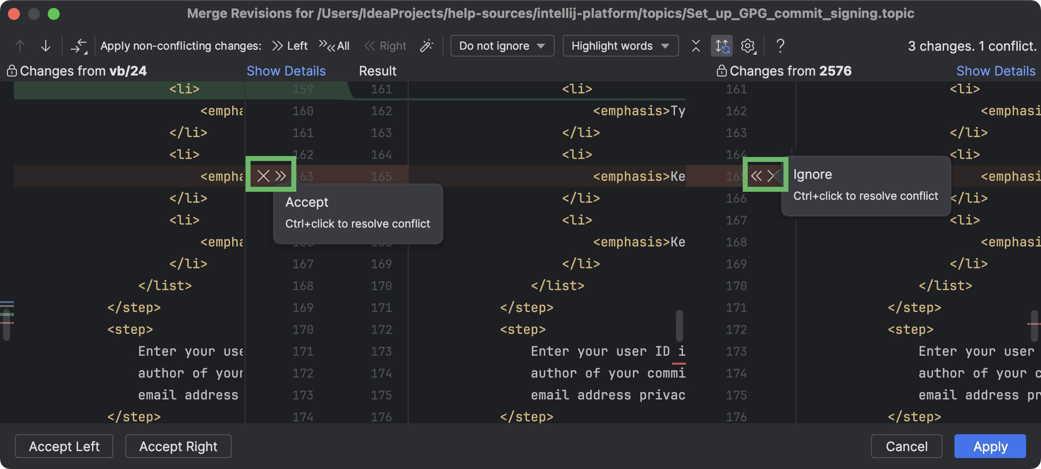 Resolve Git conflicts | IntelliJ IDEA Documentation