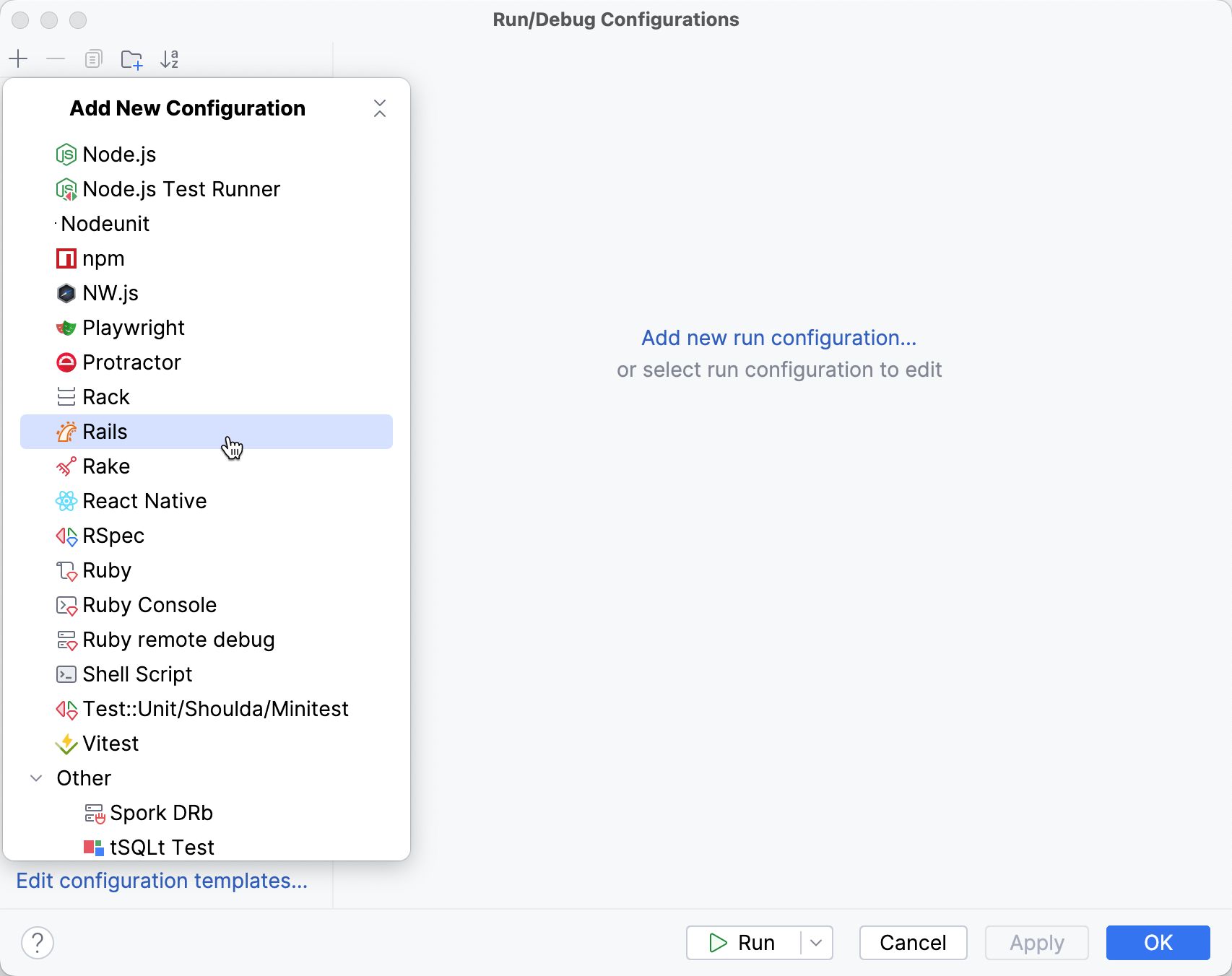 Run/debug configurations | RubyMine Documentation