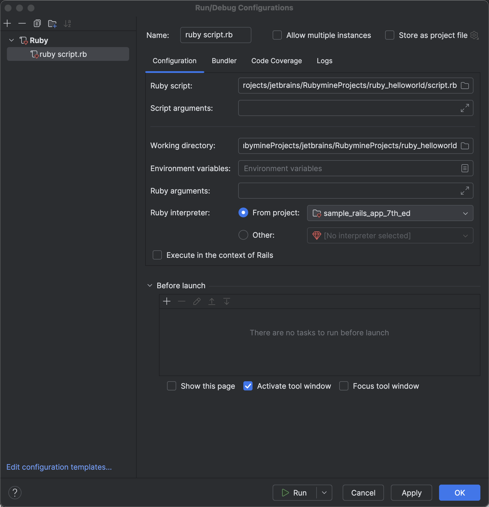 Run Ruby scripts | RubyMine Documentation