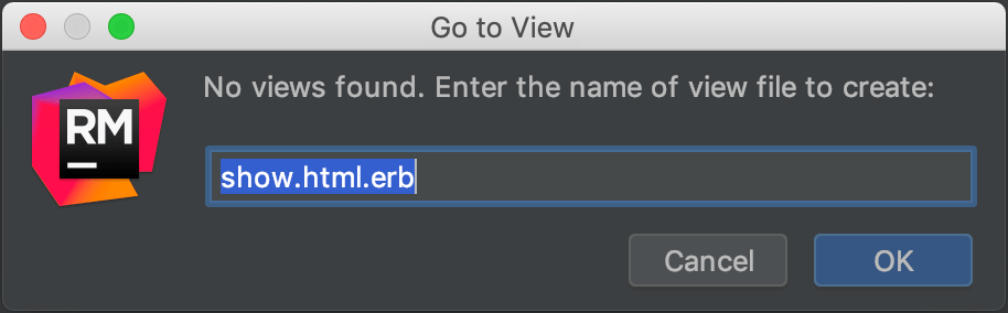 Create Rails application elements | RubyMine Documentation