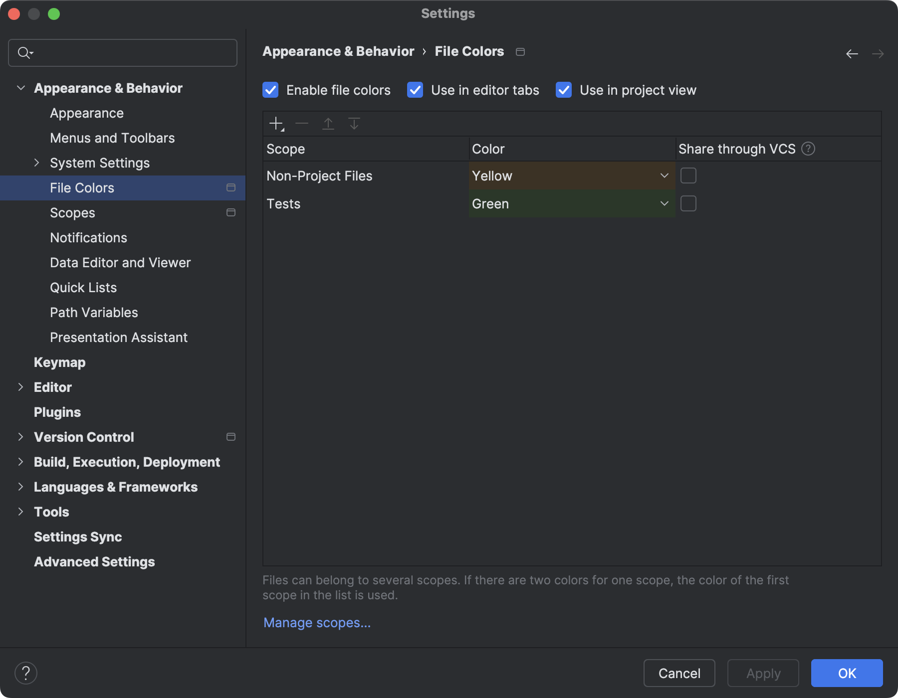 File Colors | IntelliJ IDEA Documentation