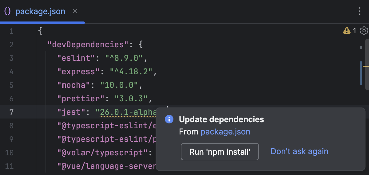 npm, pnpm, and Yarn | IntelliJ IDEA Documentation
