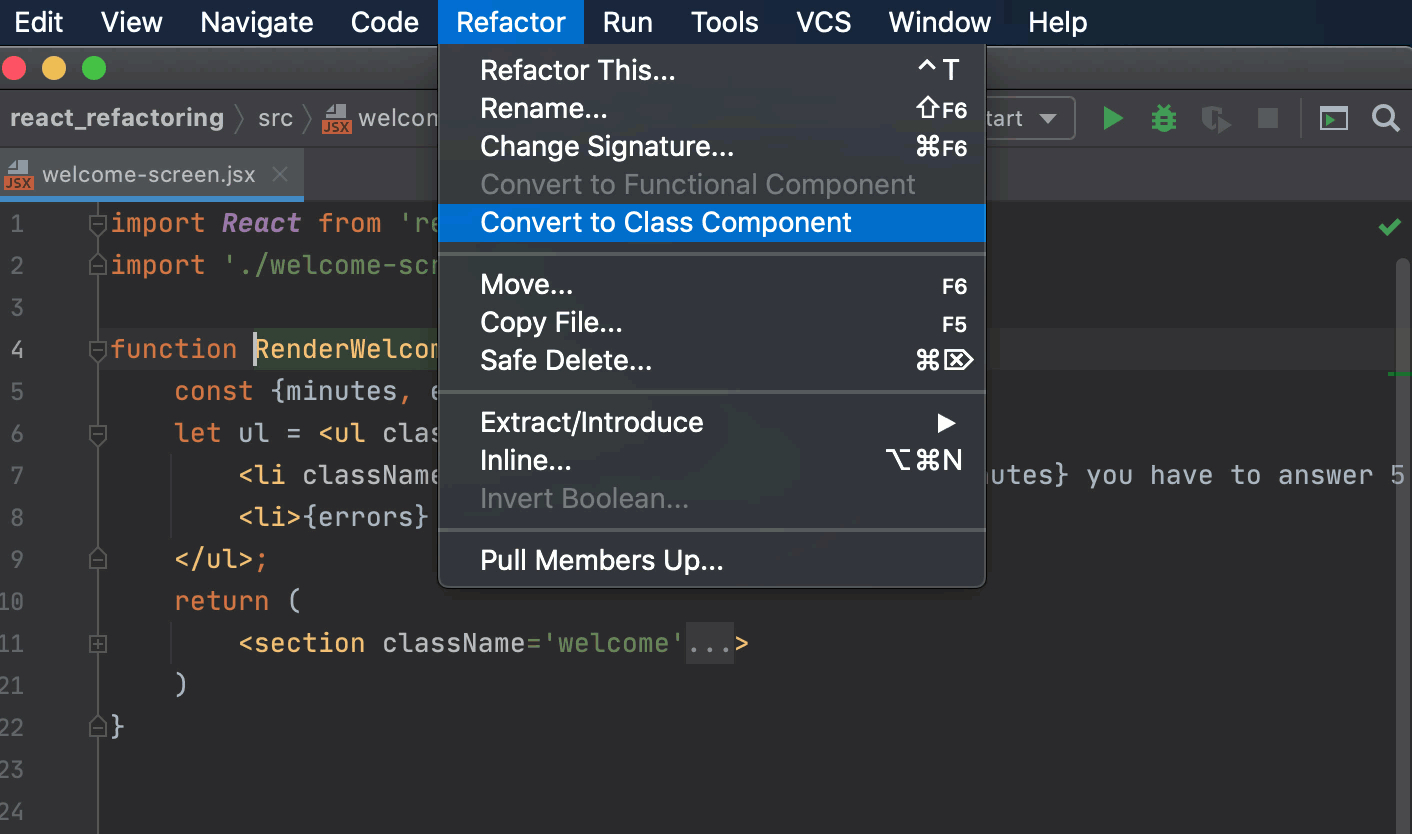 React 支持 | PyCharm 文档