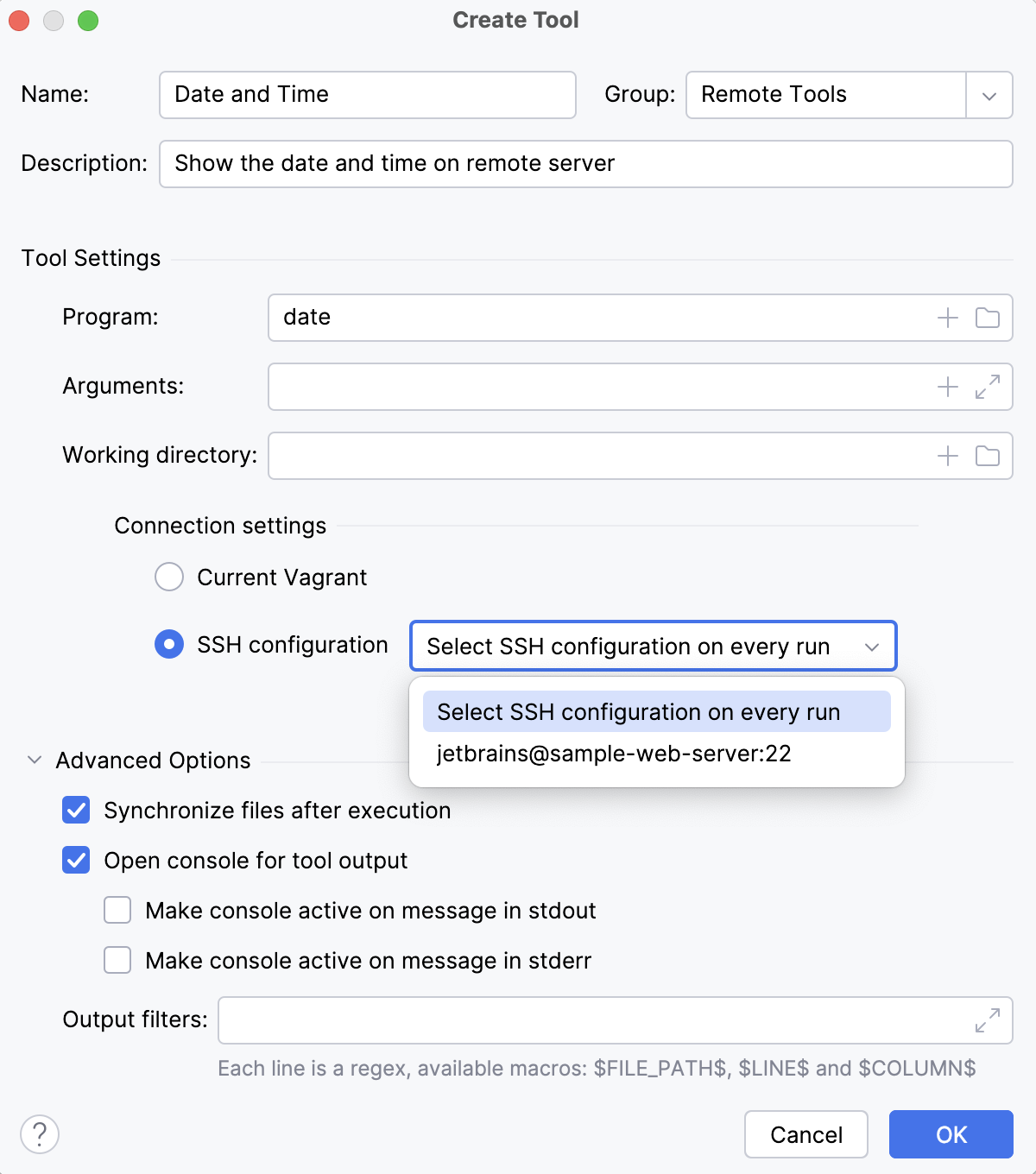 External tools | PyCharm Documentation