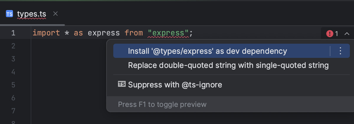 TypeScript | IntelliJ IDEA Documentation