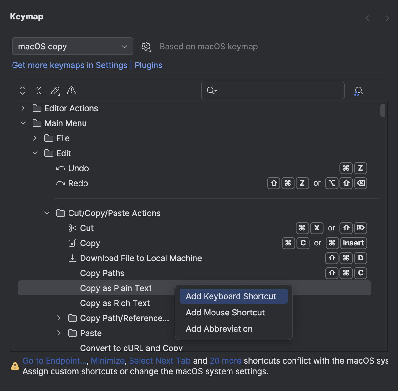 Configure keyboard shortcuts | IntelliJ IDEA Documentation