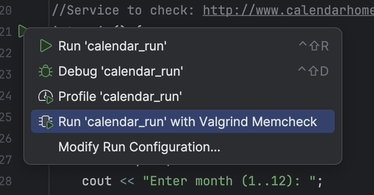 Valgrind Memcheck | CLion 文档