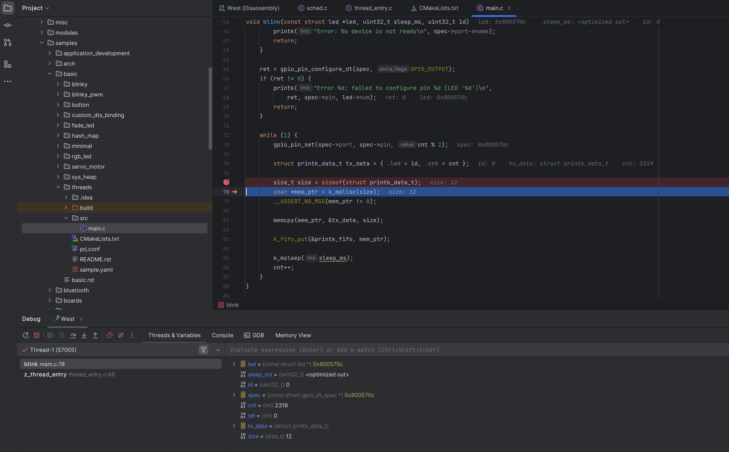 使用 West 管理 Zephyr® RTOS 项目 | CLion 文档