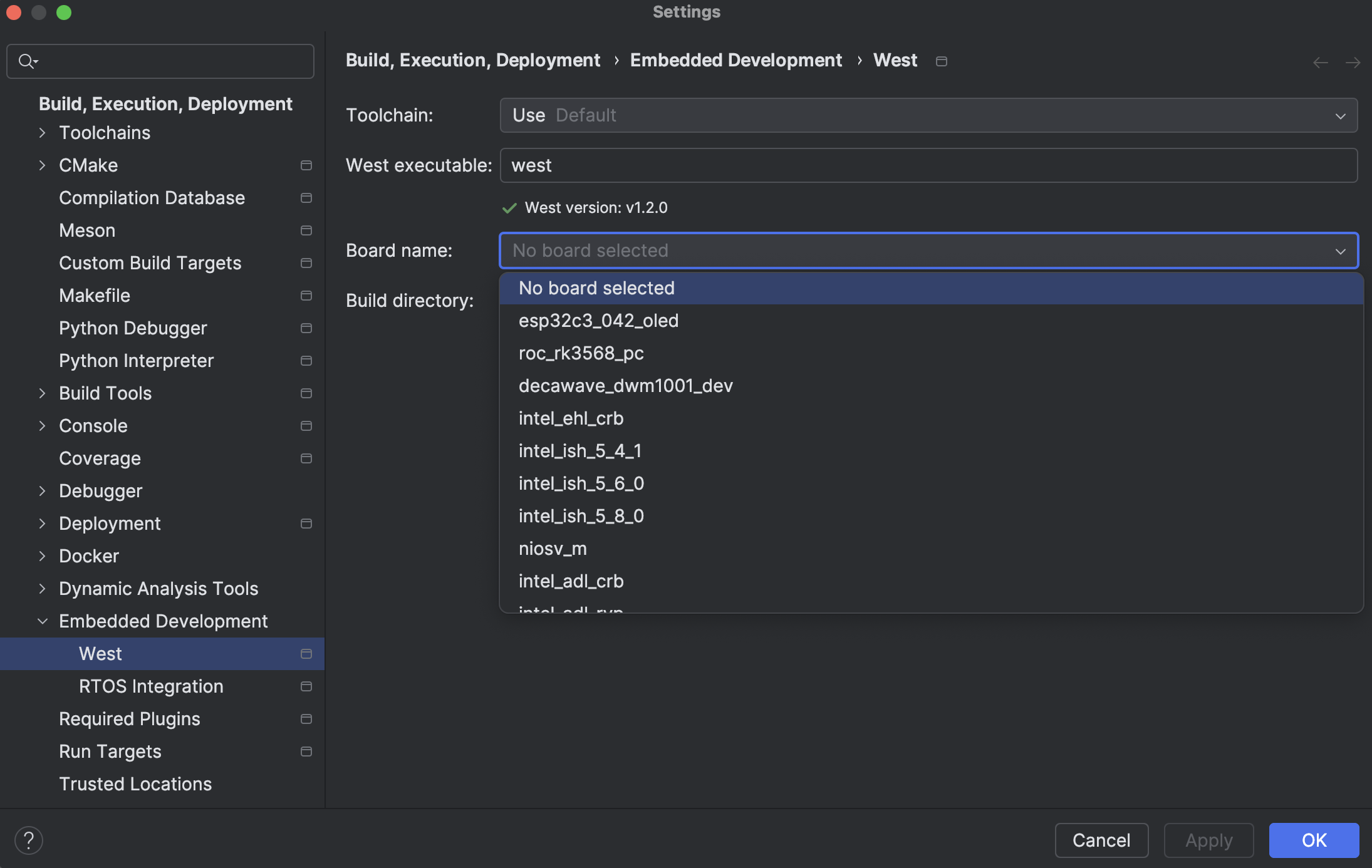 使用 West 管理 Zephyr® RTOS 项目 | CLion 文档