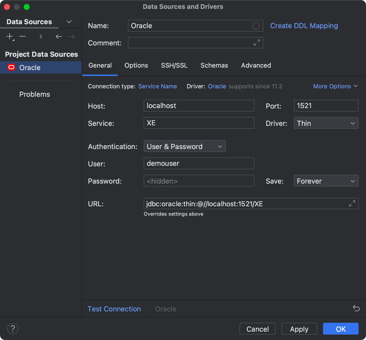Oracle | DataGrip Documentation
