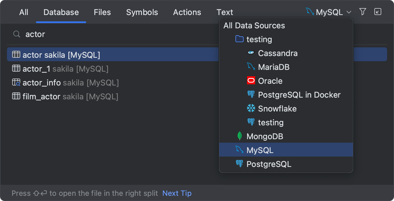 在 DataGrip 中搜索 | DataGrip 文档