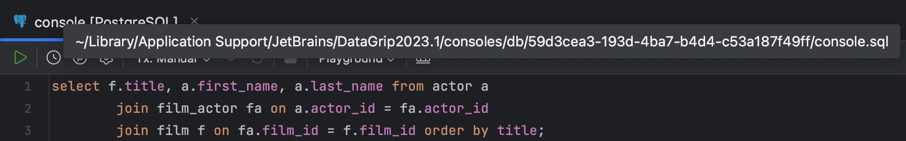 Query consoles | DataGrip Documentation