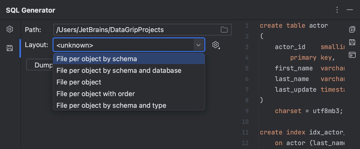 Export | DataGrip Documentation