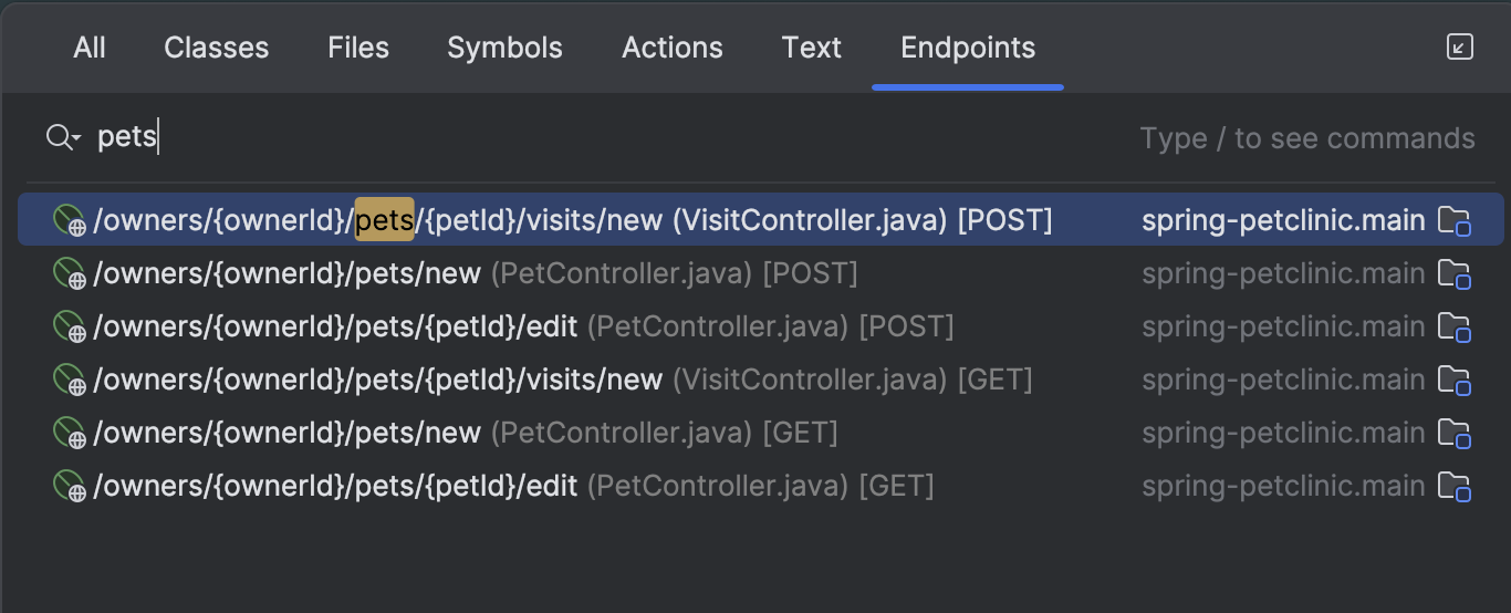 Endpoints tool window | IntelliJ IDEA Documentation