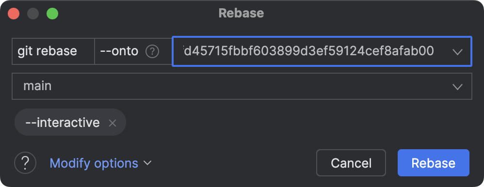Merge, rebase, or cherry-pick to apply changes | IntelliJ IDEA Documentation