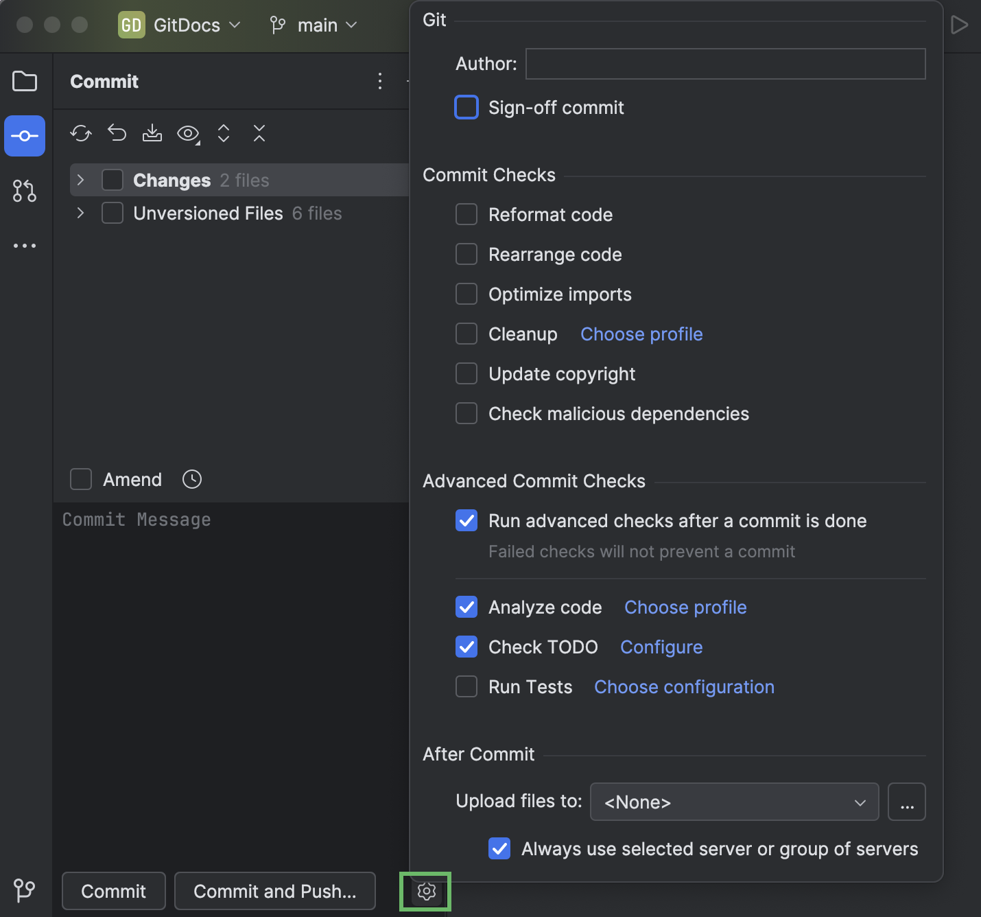 Commit and push changes to Git repository | IntelliJ IDEA Documentation