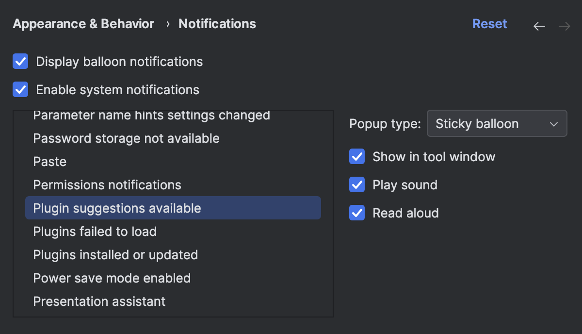 Notifications | IntelliJ IDEA Documentation