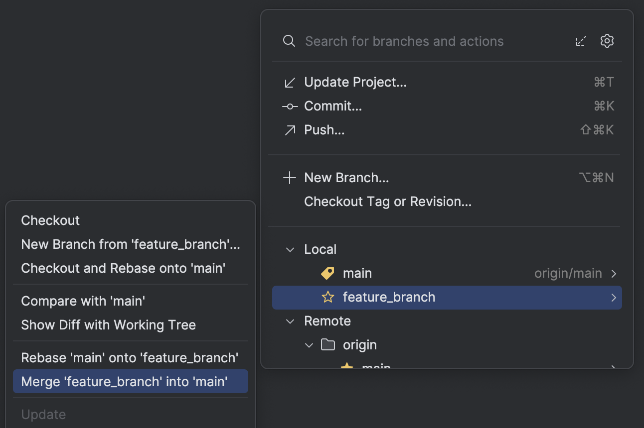 Merge, rebase, or cherry-pick to apply changes | IntelliJ IDEA ...
