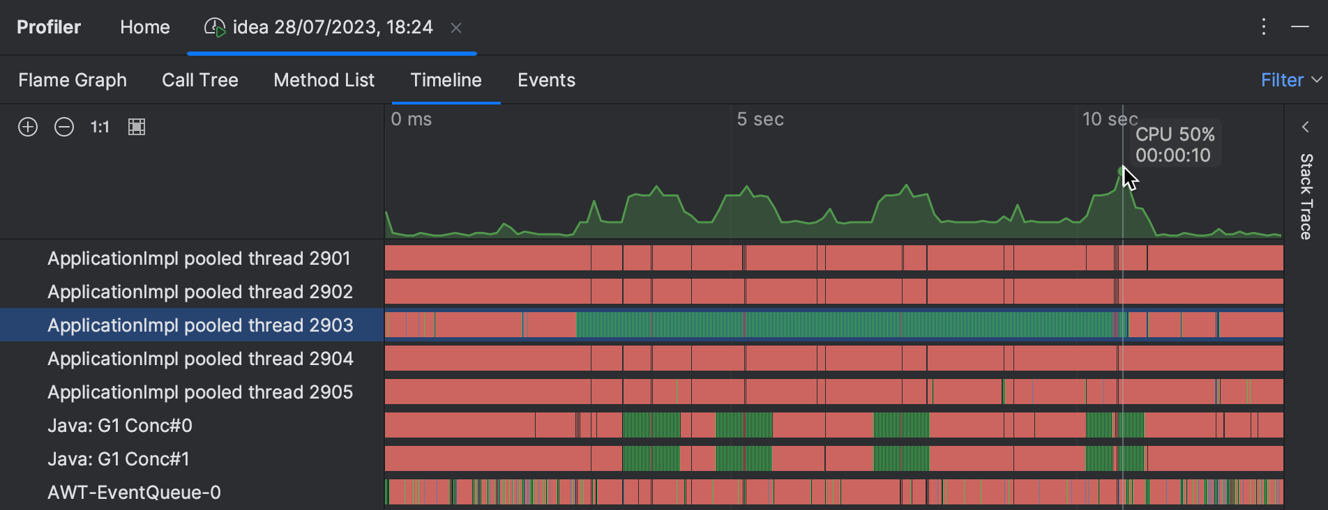 阅读分析器快照 | IntelliJ IDEA 文档