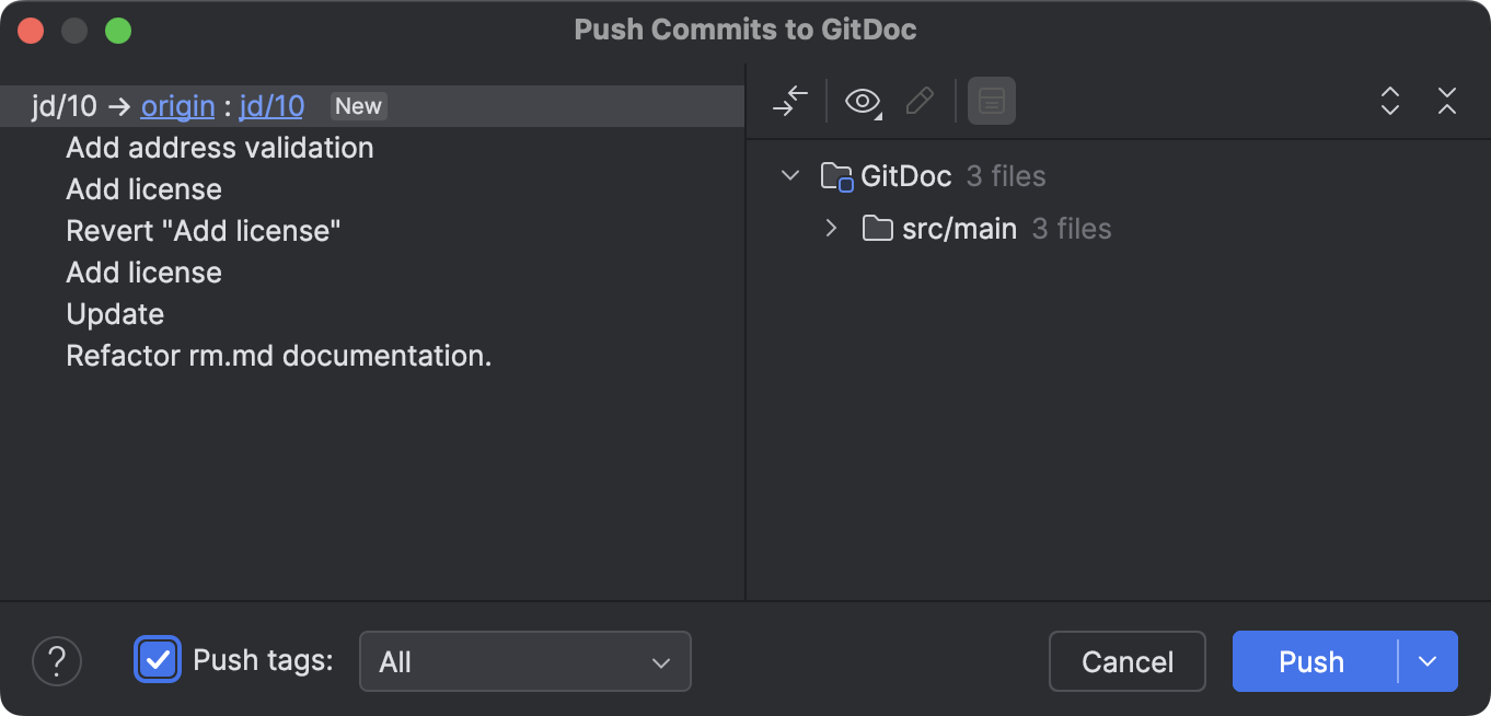 Use tags to mark specific Git commits | IntelliJ IDEA Documentation