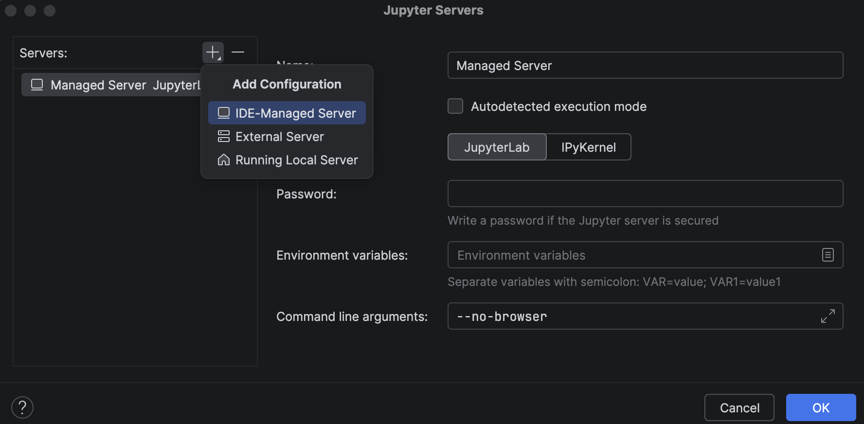 Manage Jupyter notebook servers | PyCharm Documentation