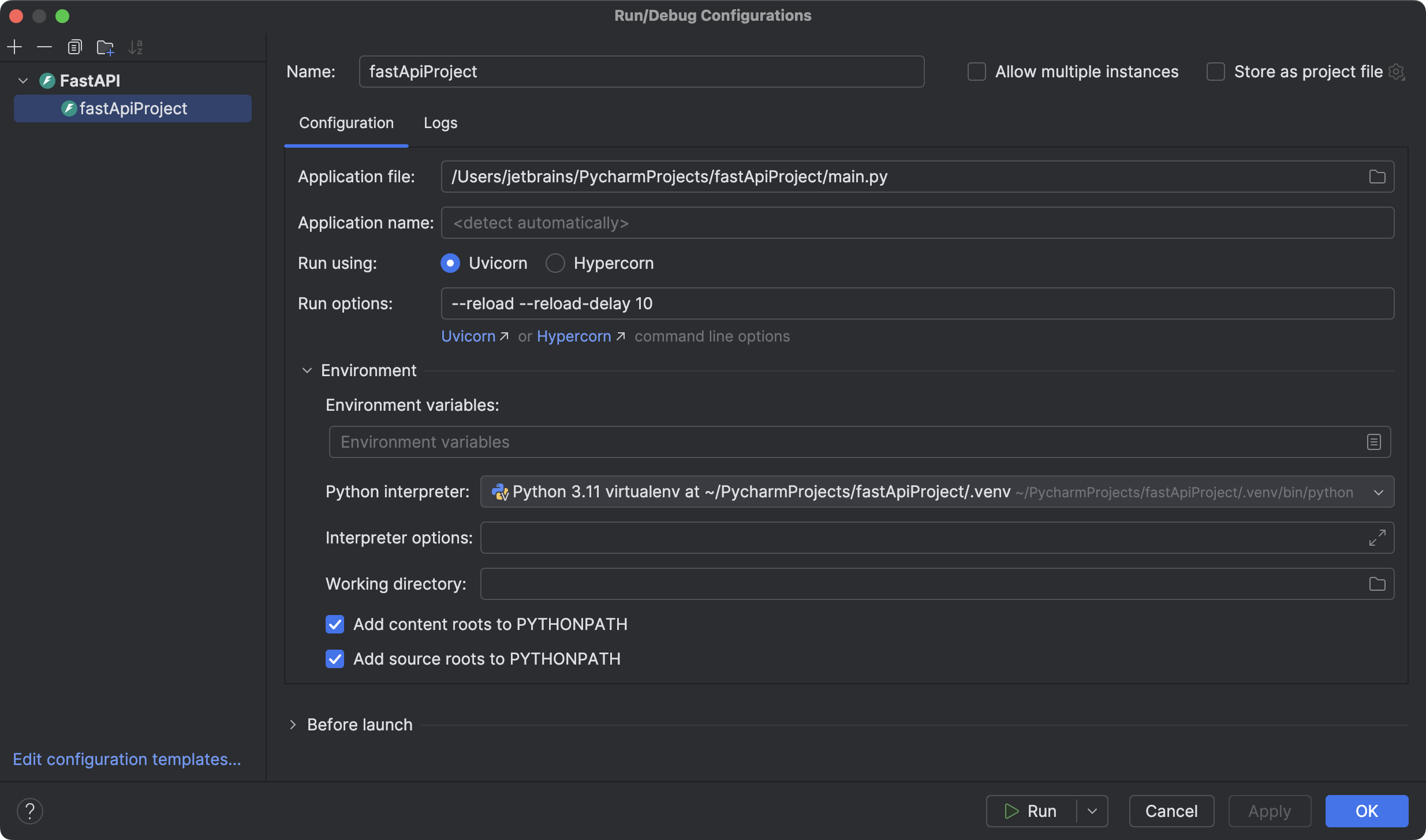 FastAPI | PyCharm Documentation