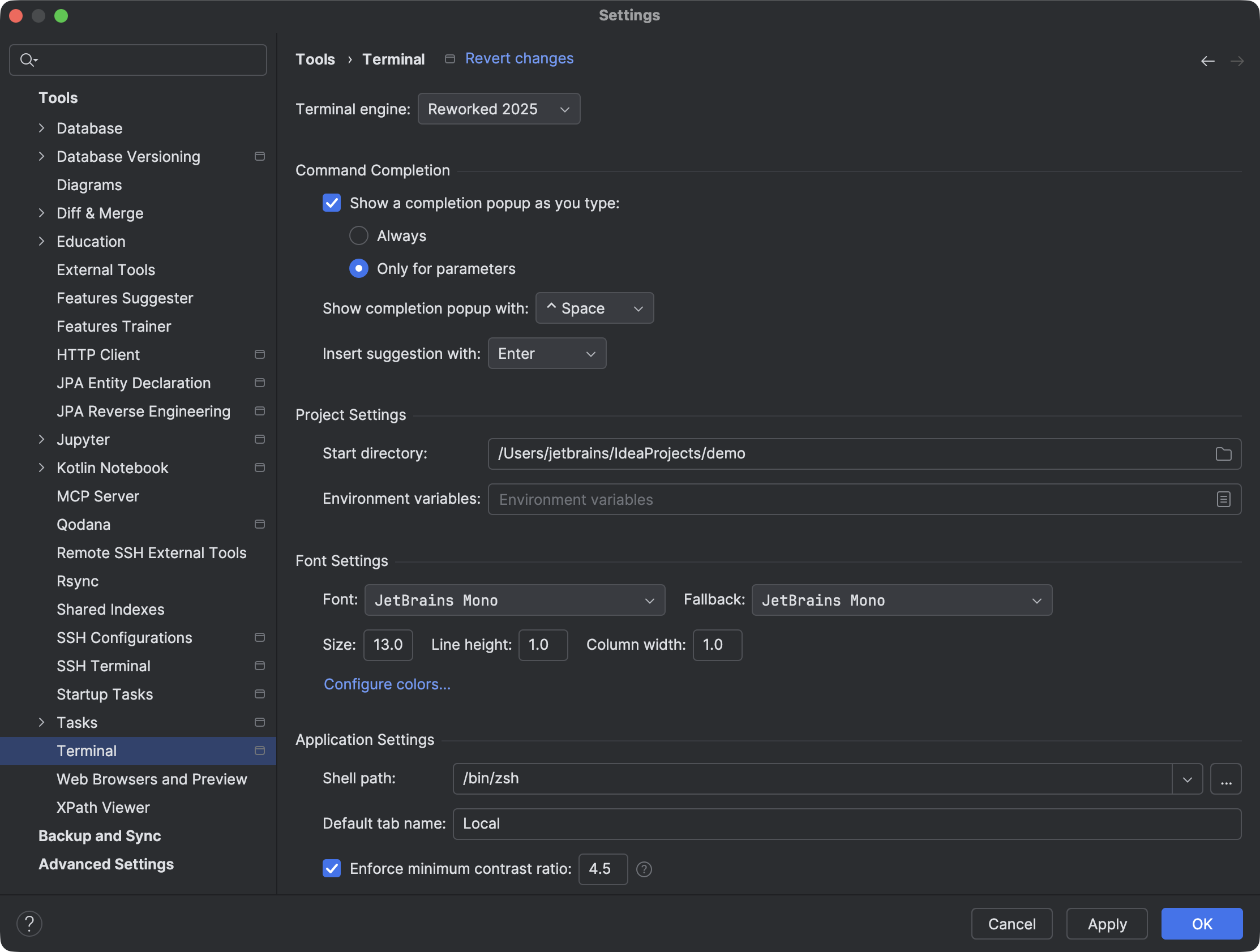 Terminal settings | IntelliJ IDEA Documentation