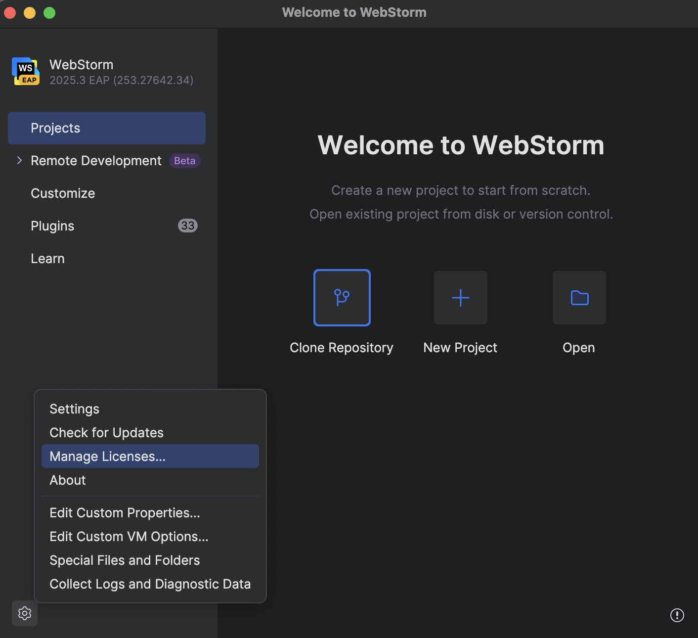 Register WebStorm | WebStorm Documentation