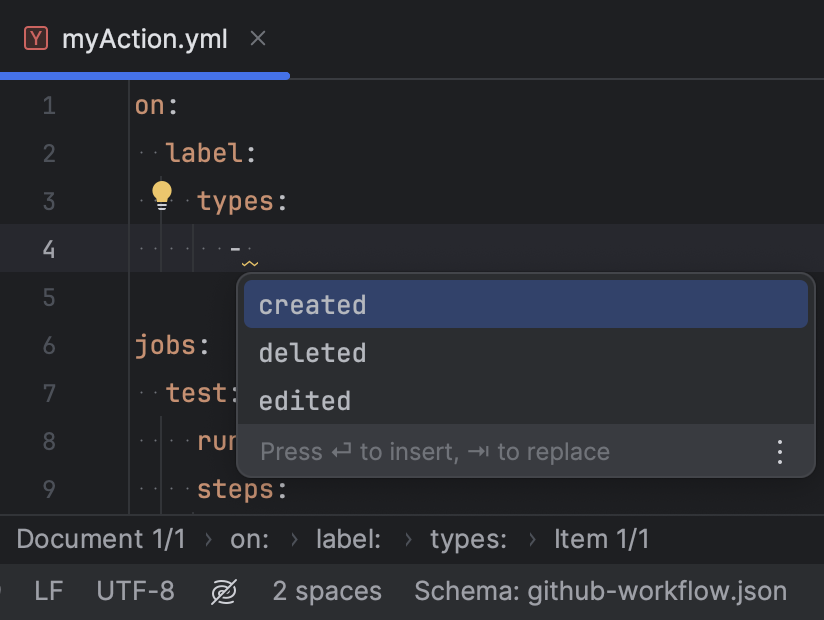 YAML | IntelliJ IDEA Documentation