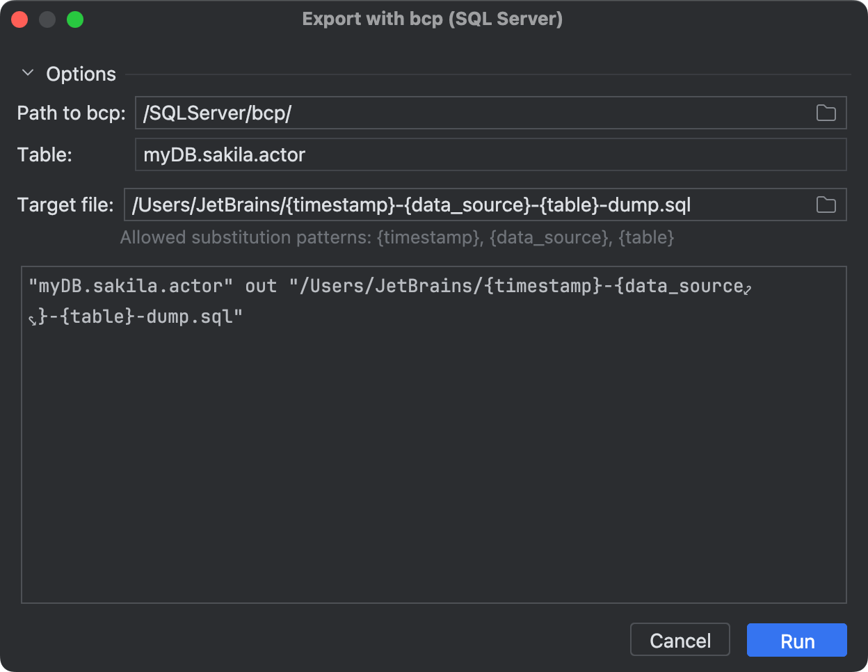 Export | DataGrip Documentation