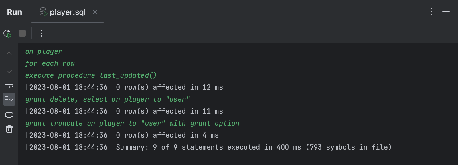 Run SQL files | IntelliJ IDEA Documentation