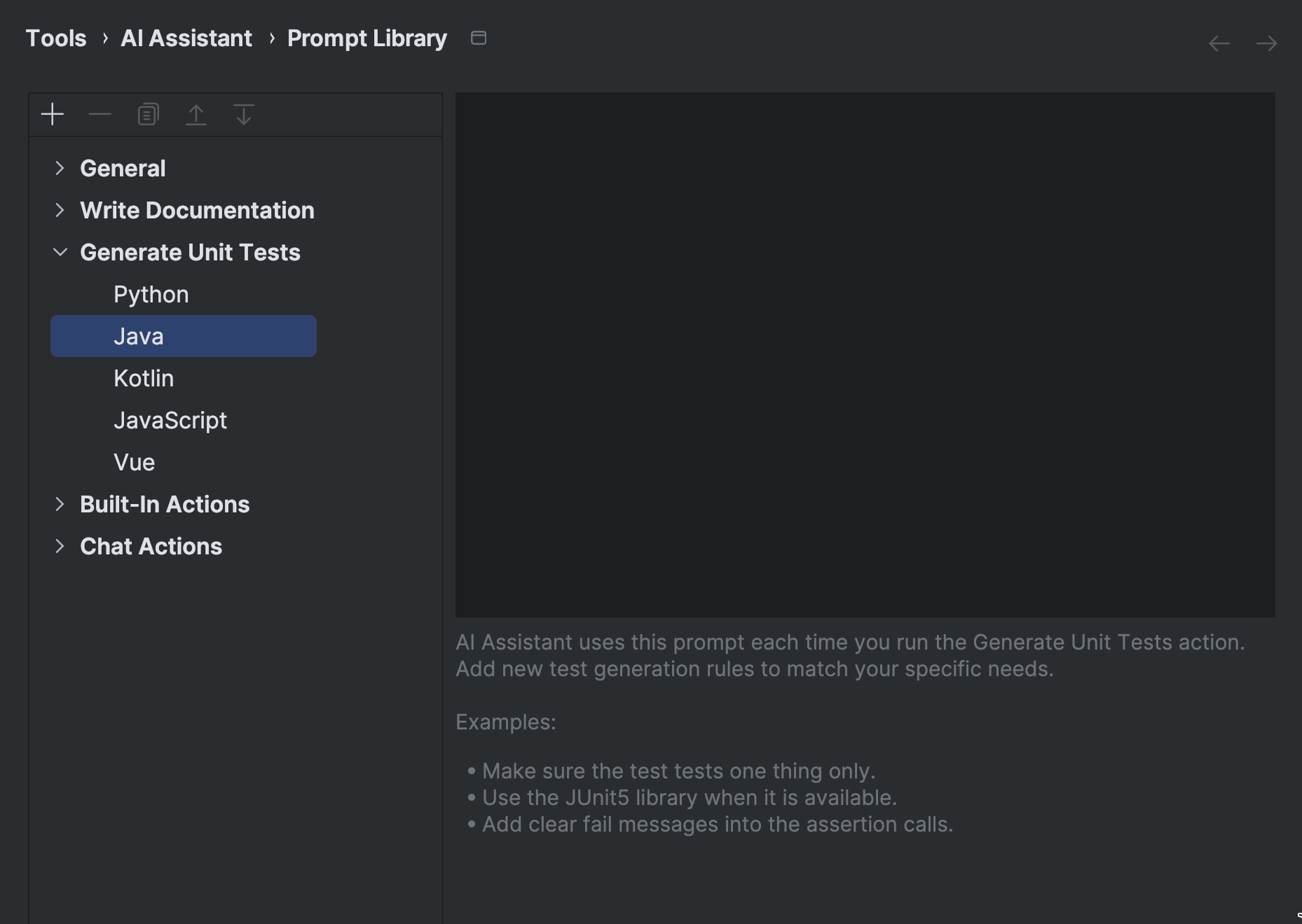 Add and customize prompts | AI Assistant Documentation