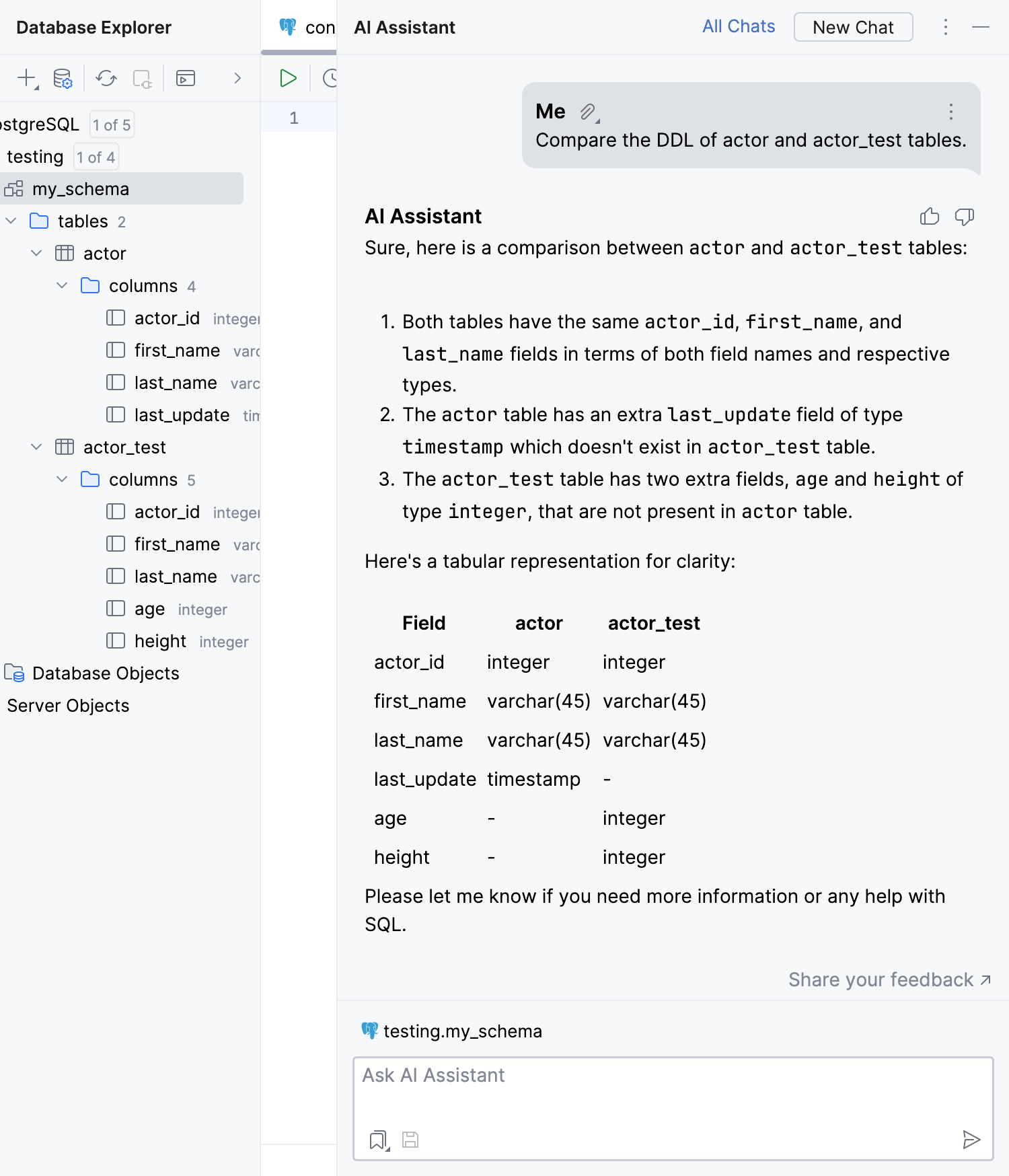 Use AI Assistant in DataGrip | AI Assistant Documentation