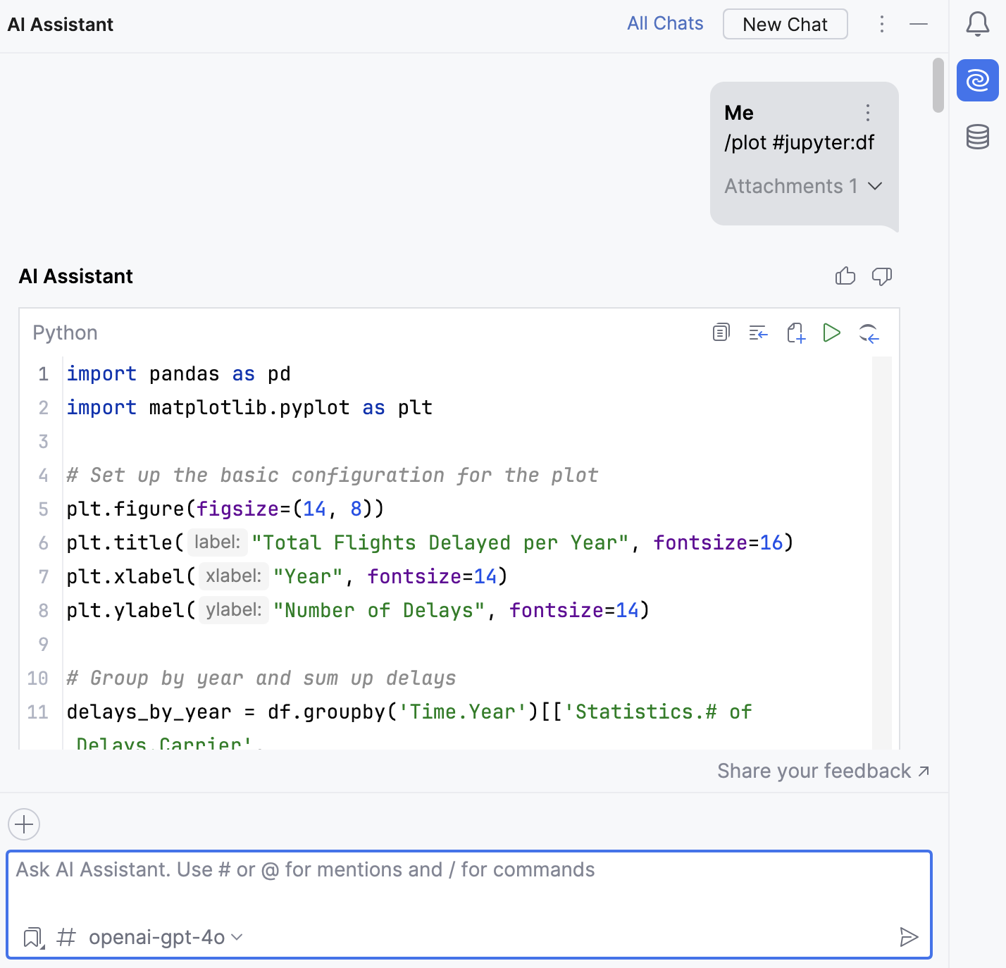 AI Assistant in Jupyter notebooks | AI Assistant Documentation