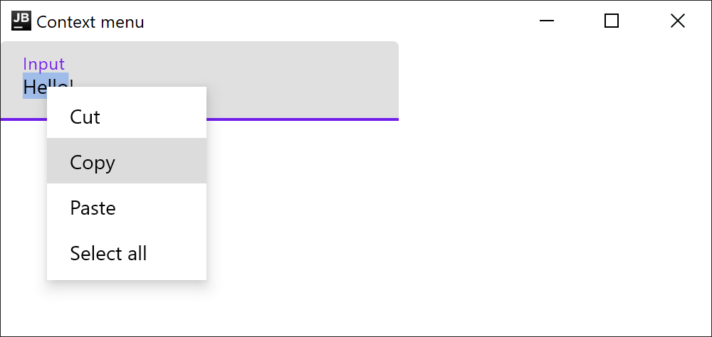 Context menus | Kotlin Multiplatform Documentation
