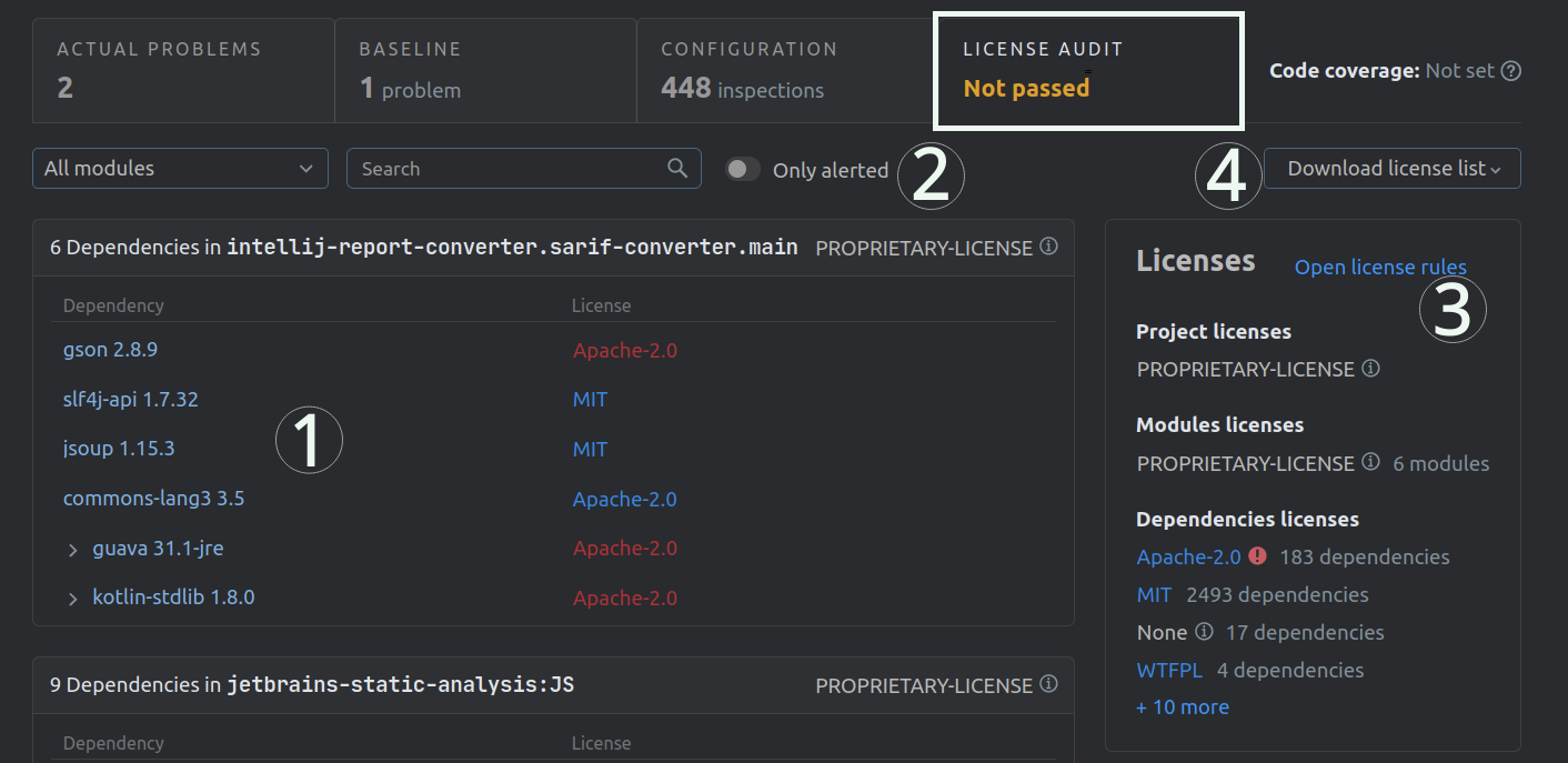 License audit | Qodana Documentation