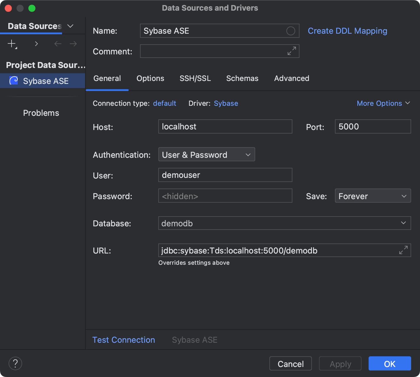 Sybase ASE | JetBrains Rider Documentation