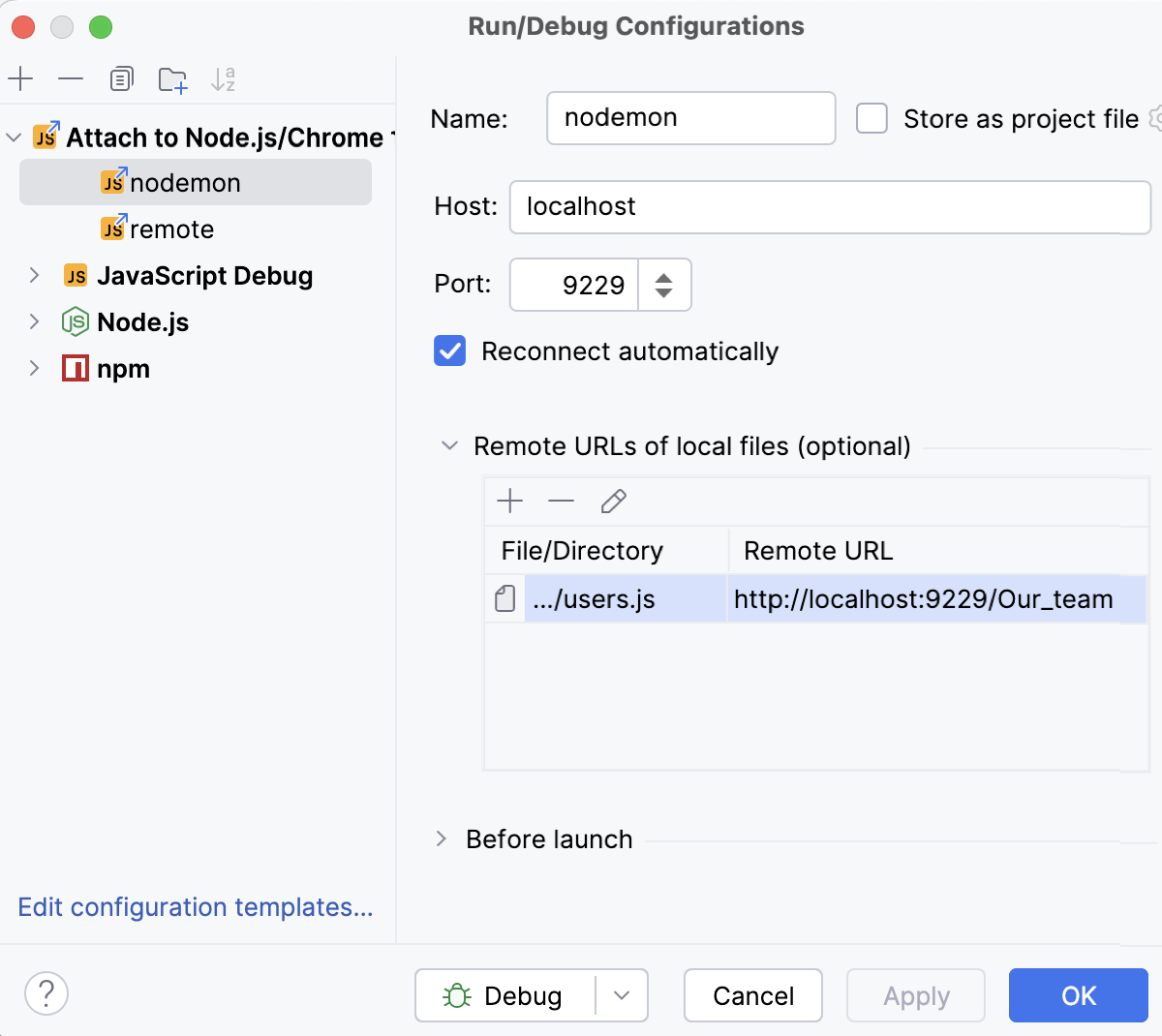Run/Debug Configuration: Attach to Node.js/Chrome | JetBrains Rider Documentation