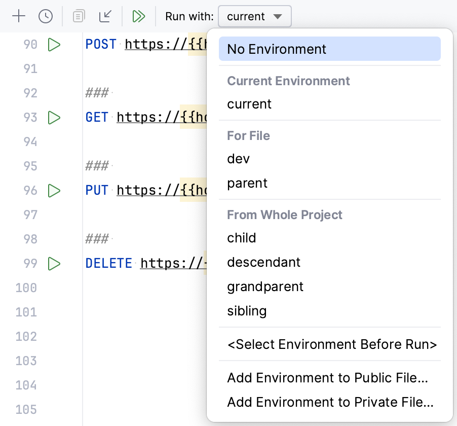 HTTP Client variables | JetBrains Rider Documentation