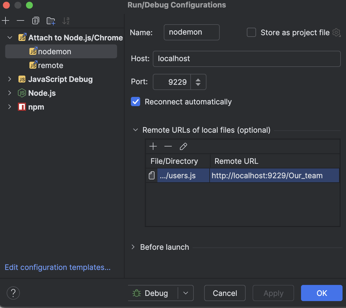Run/Debug Configuration: Attach to Node.js/Chrome | JetBrains Rider Documentation