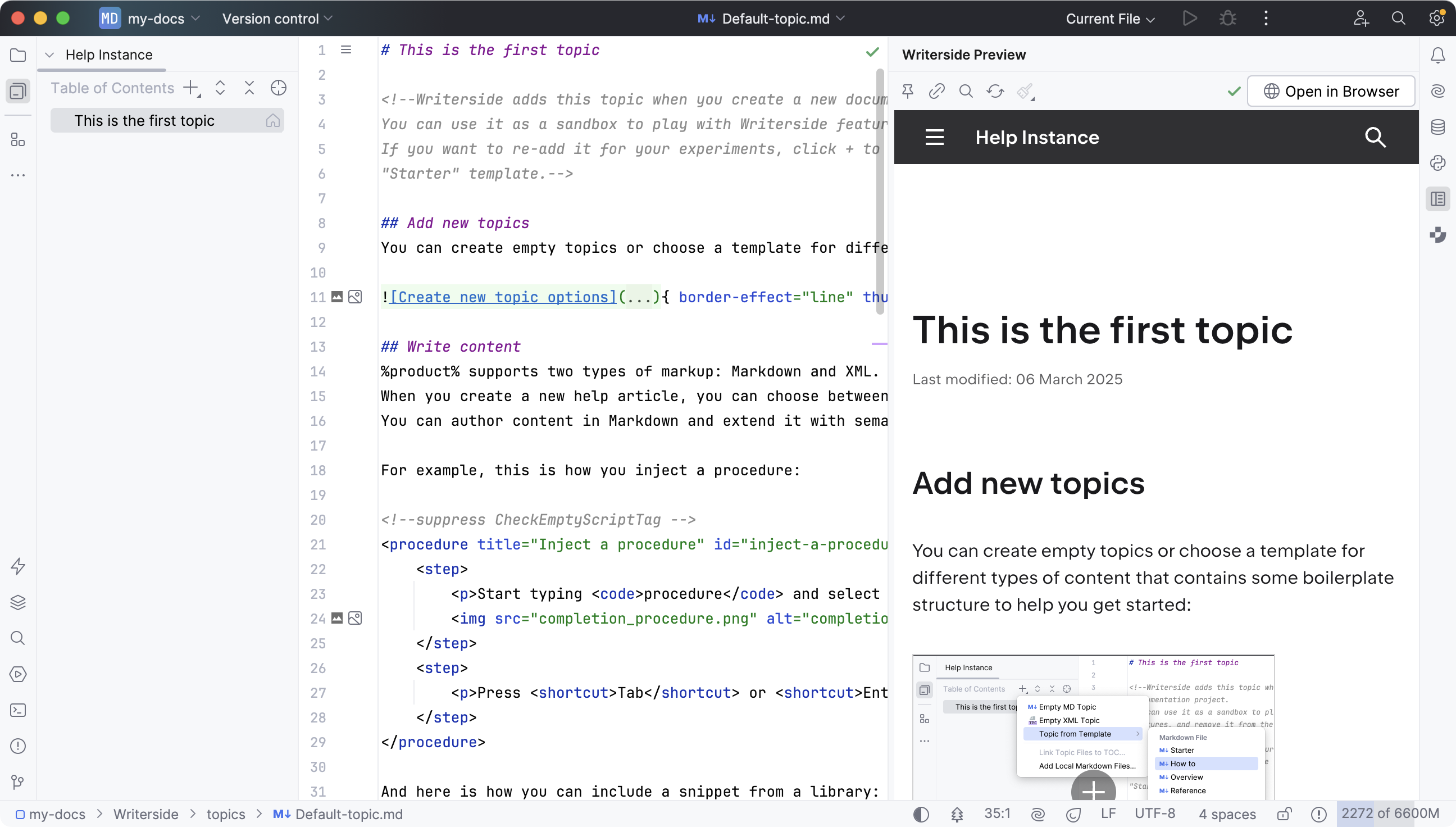 Getting started | Writerside Documentation