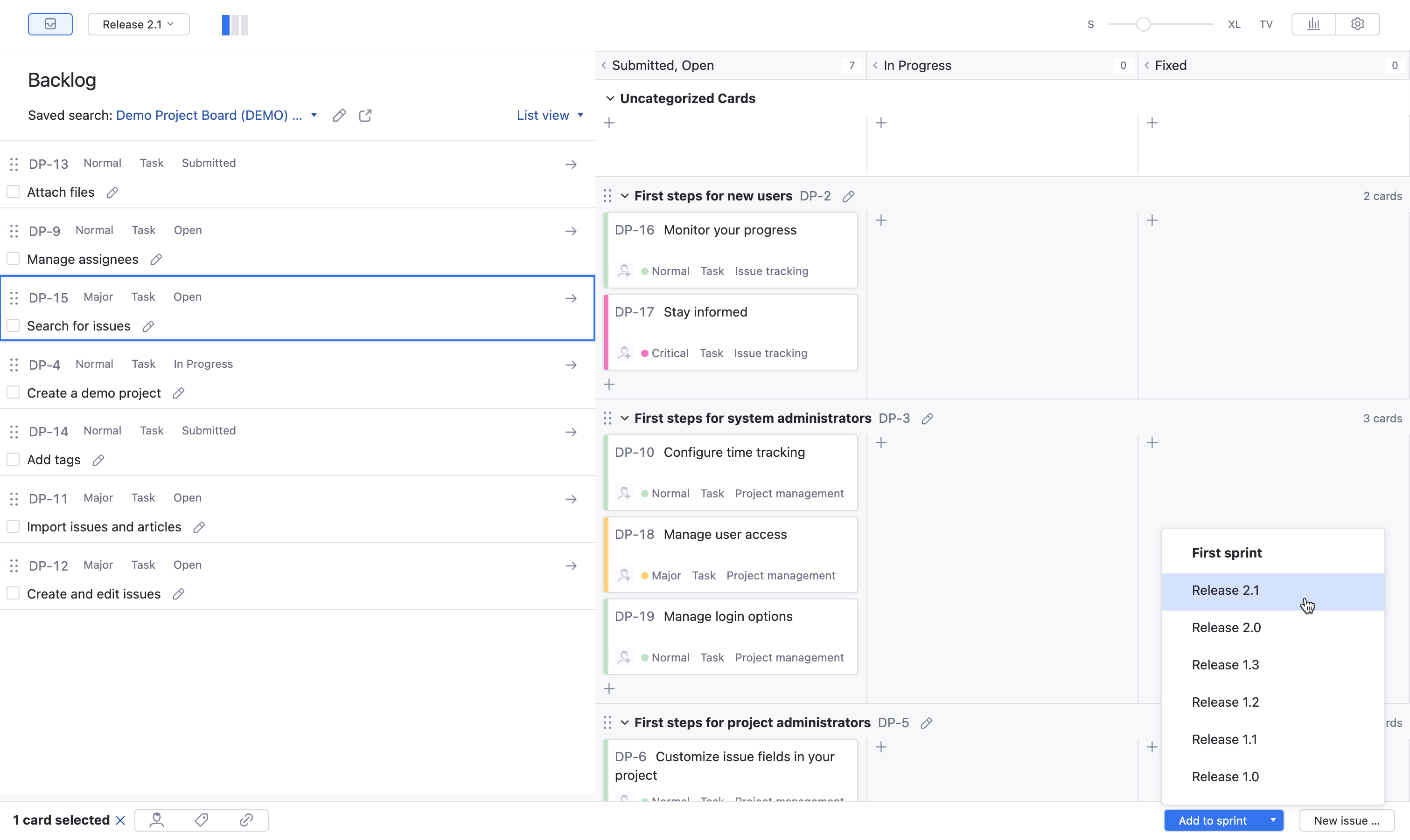 Plan and Start a Sprint | YouTrack Cloud Documentation