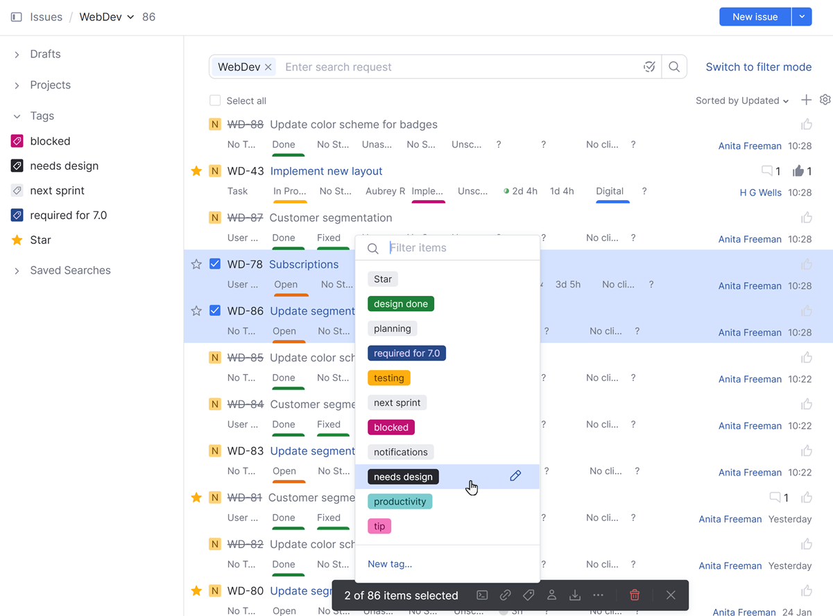 Tag Issues | YouTrack Server Documentation