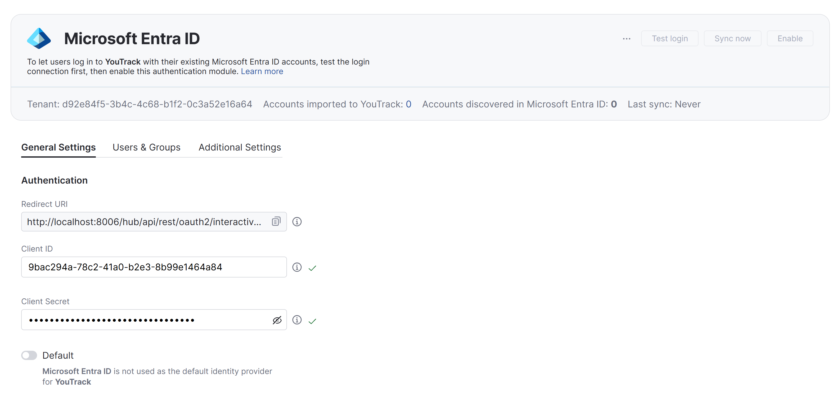 Microsoft Entra ID Auth Module | YouTrack Server Documentation