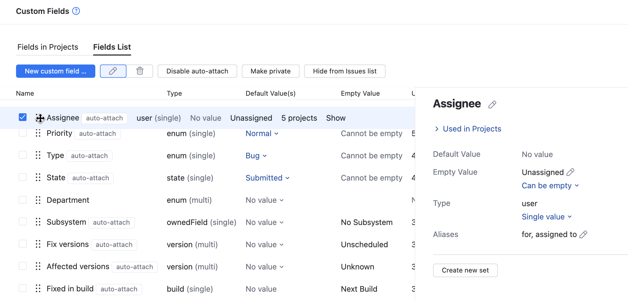 Change Field Order | YouTrack Cloud Documentation