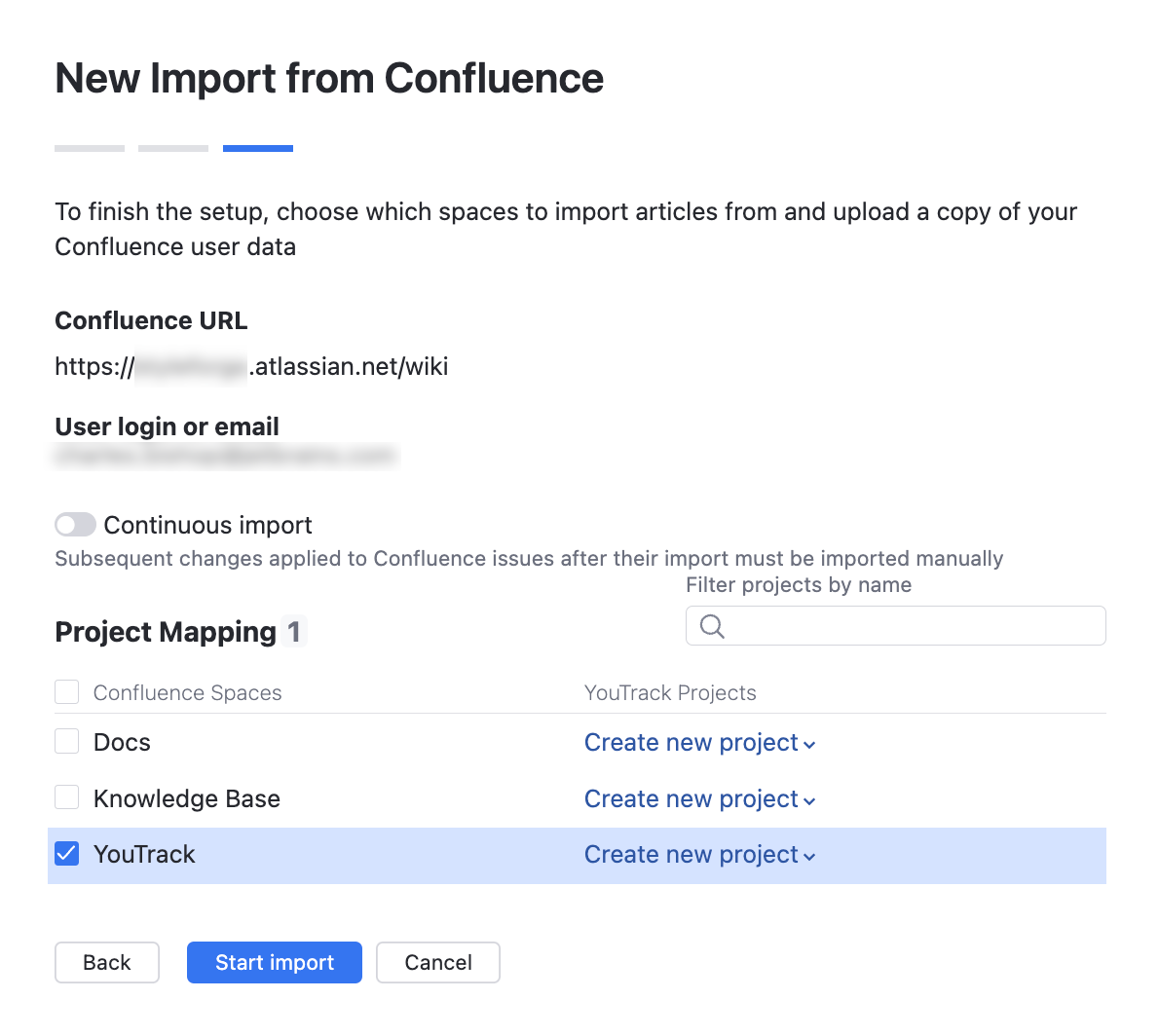 Import from Confluence | YouTrack Cloud Documentation