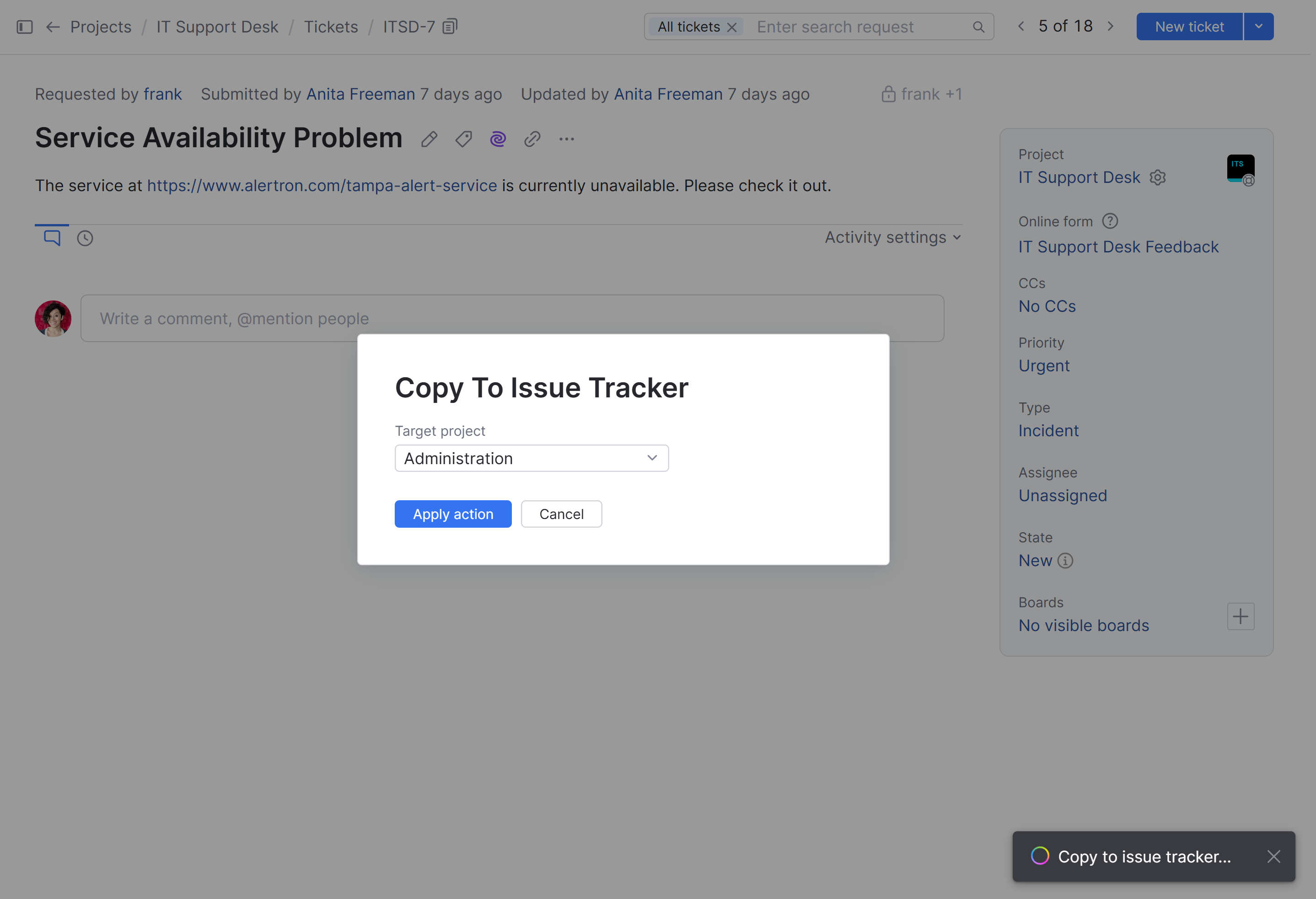 Helpdesk Workflows | YouTrack Cloud Documentation
