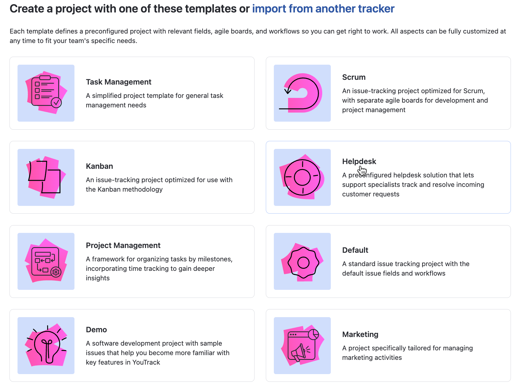 Create a Helpdesk Project | YouTrack Cloud Documentation