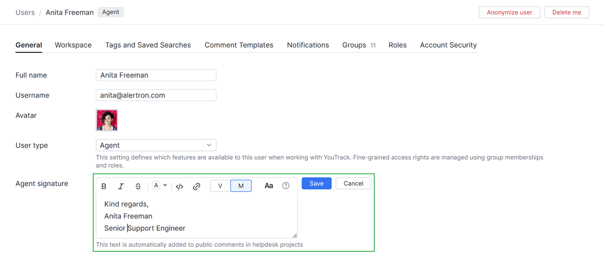 Agent Signatures | YouTrack Server Documentation