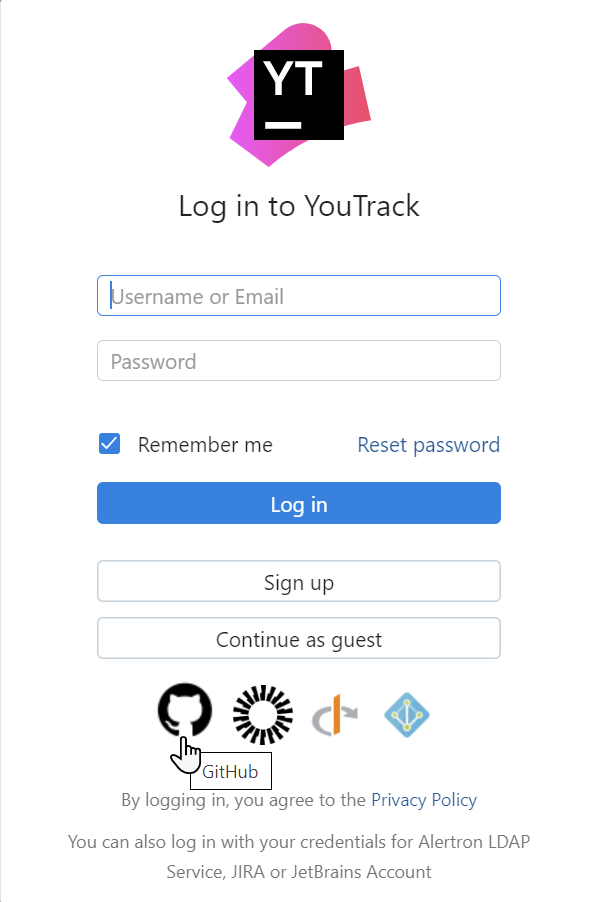 GitHub Auth Module | YouTrack Server Documentation
